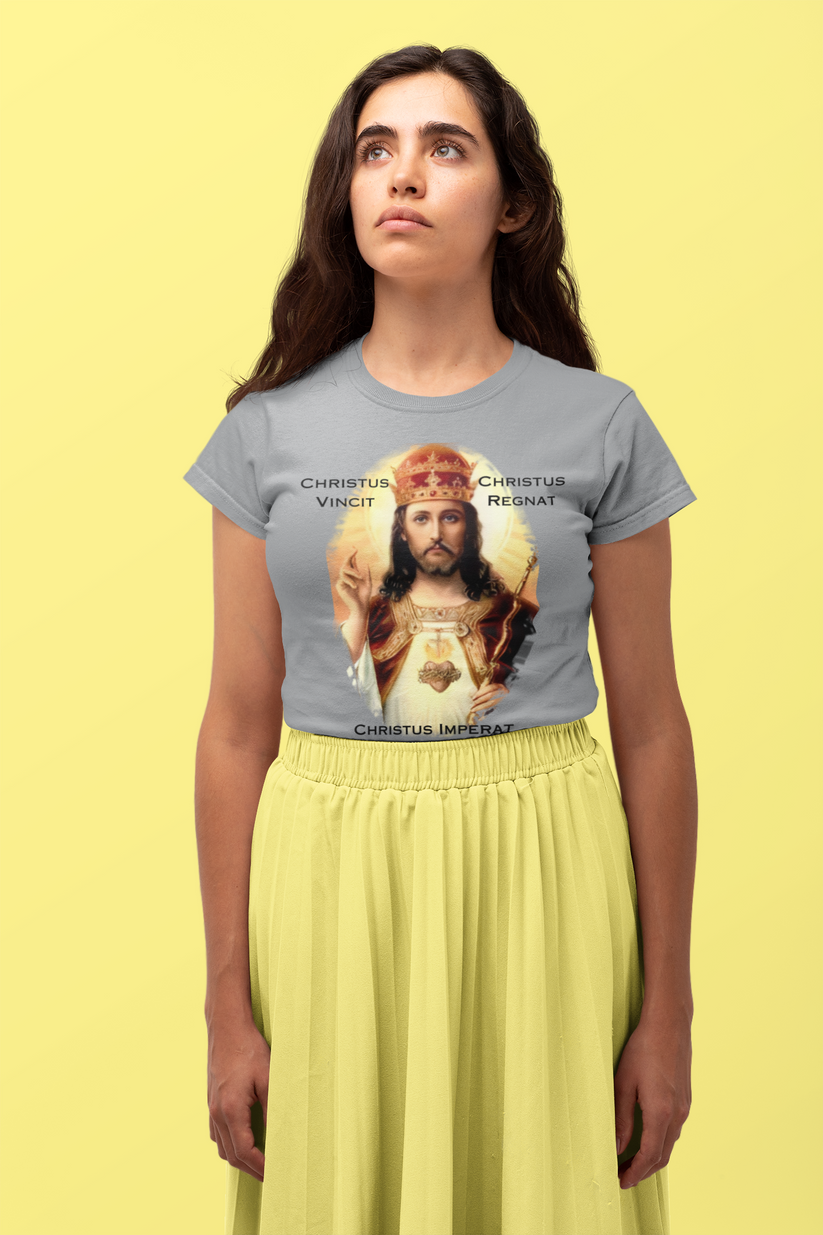 Christ the King T-Shirt in Latin, Christus Vincit, Christus Regnat, Ch ...